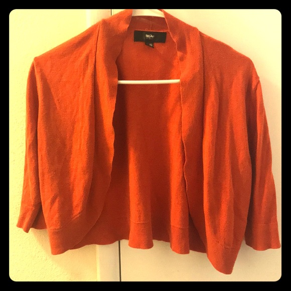Mossimo Supply Co. | Sweaters | Mossimo Orange Half Sleeve Bolero ...